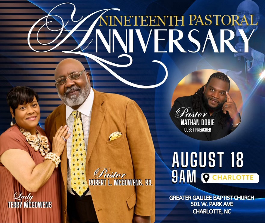 Pastoral Anniversary Celebration for Pastor Robert L. & Lady Terry McGowens - Charlotte Campus ...