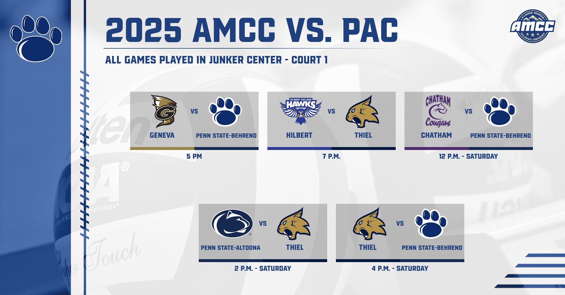 Behrend Men's Volleyball AMCC vs. PAC
