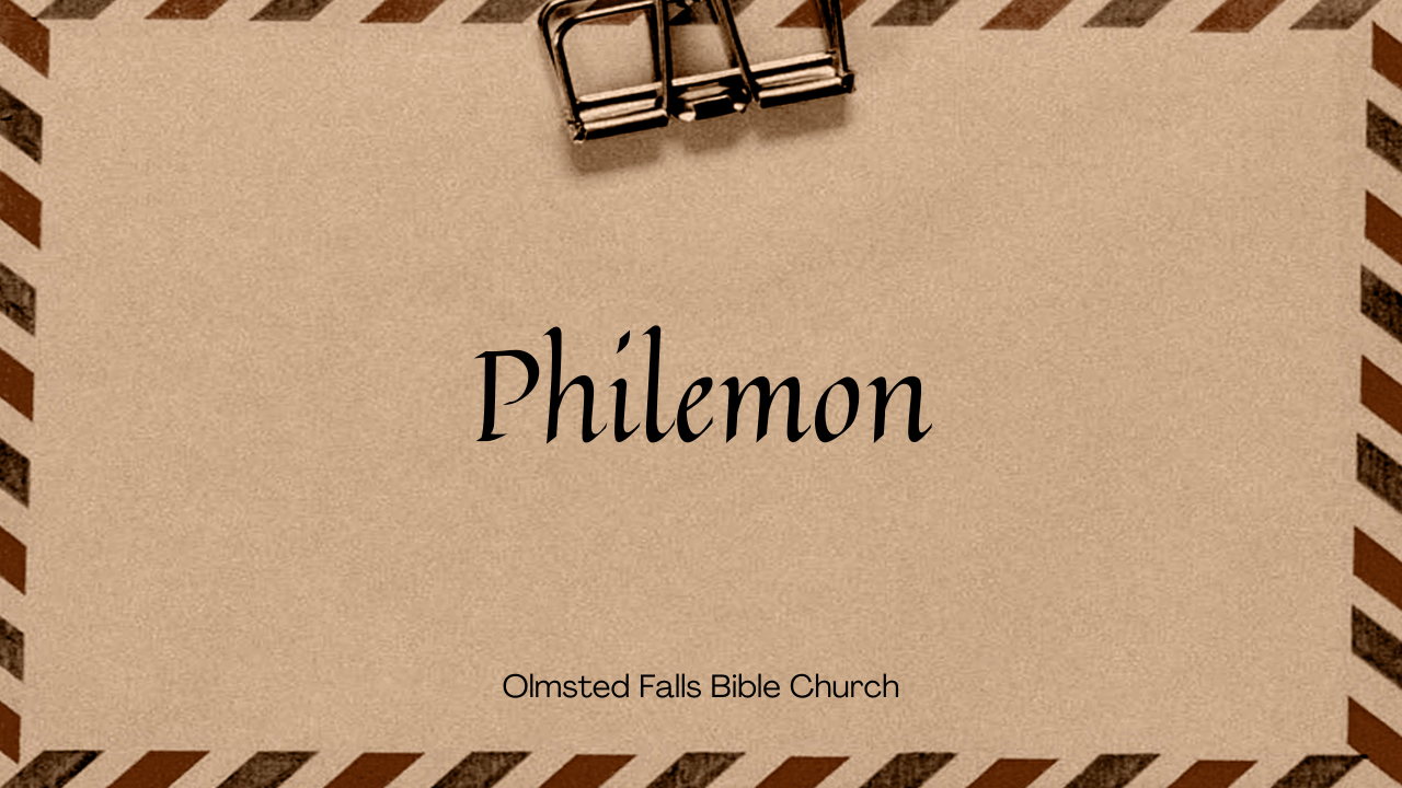 Philemon 8-16 "An Appeal for Reconciliation"