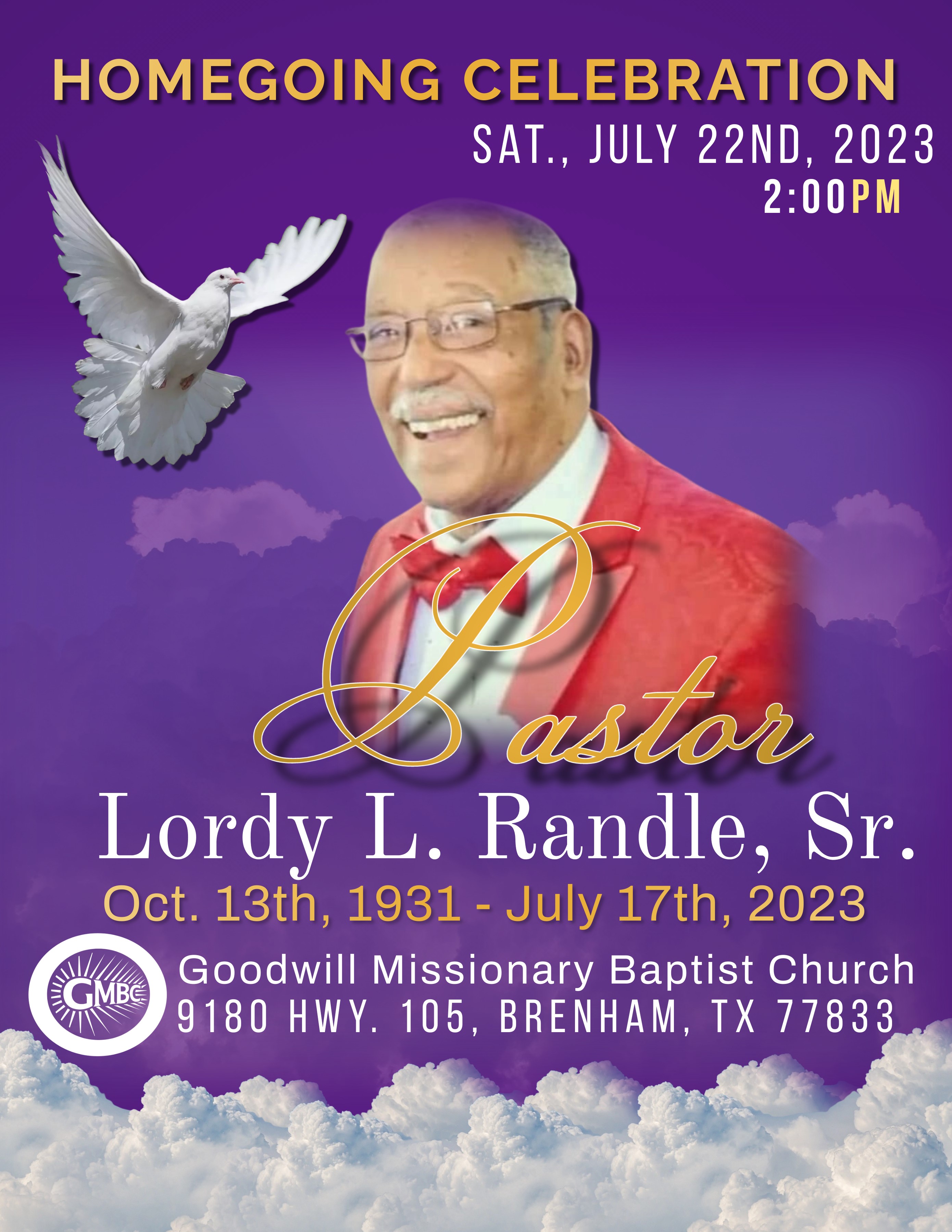 Celebration of Life Pastor L. Randle