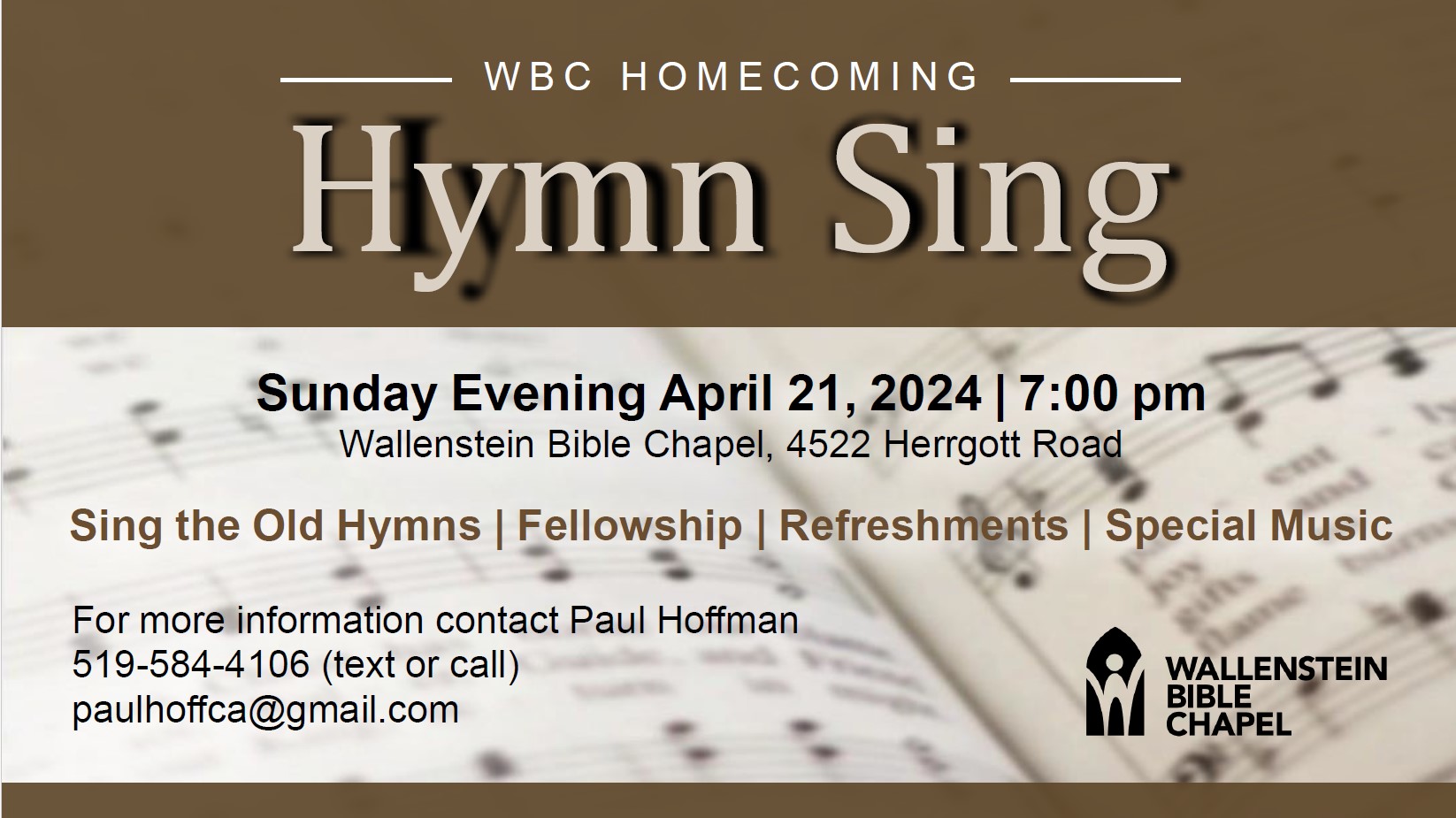 WBC Homecoming Hymn Sing