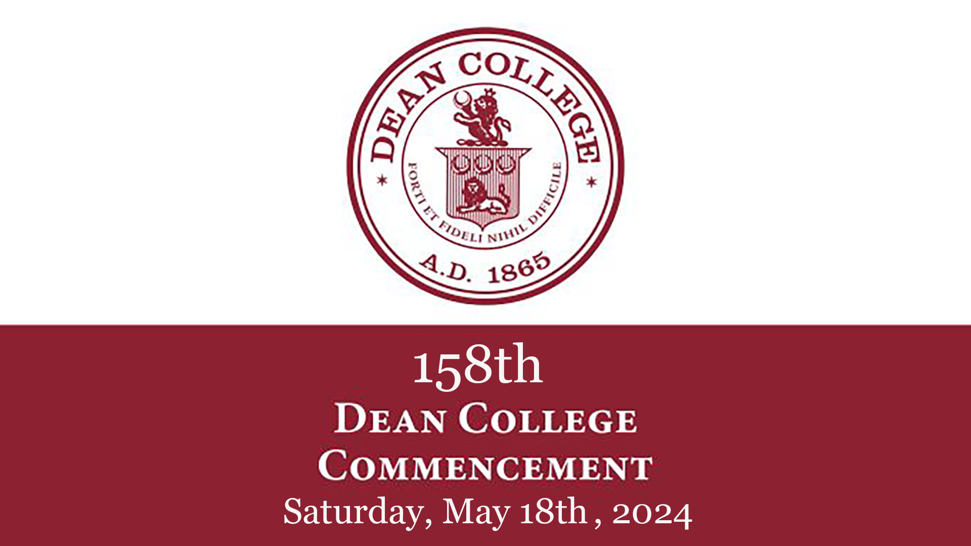 158th Dean College Commencement
