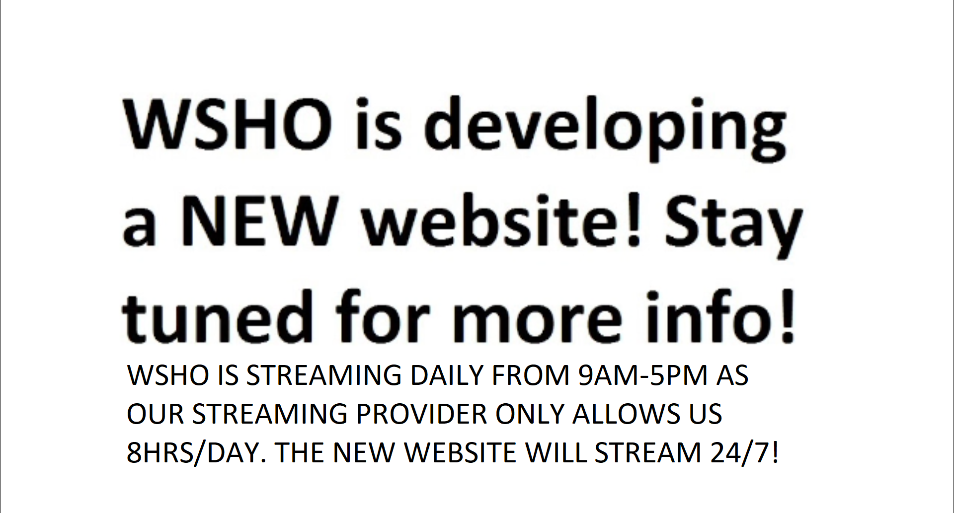 All broadcasts for WSHO Radio You Can Trust!