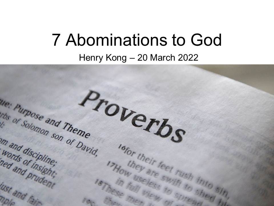 7 Abominations to God - Henry Kong