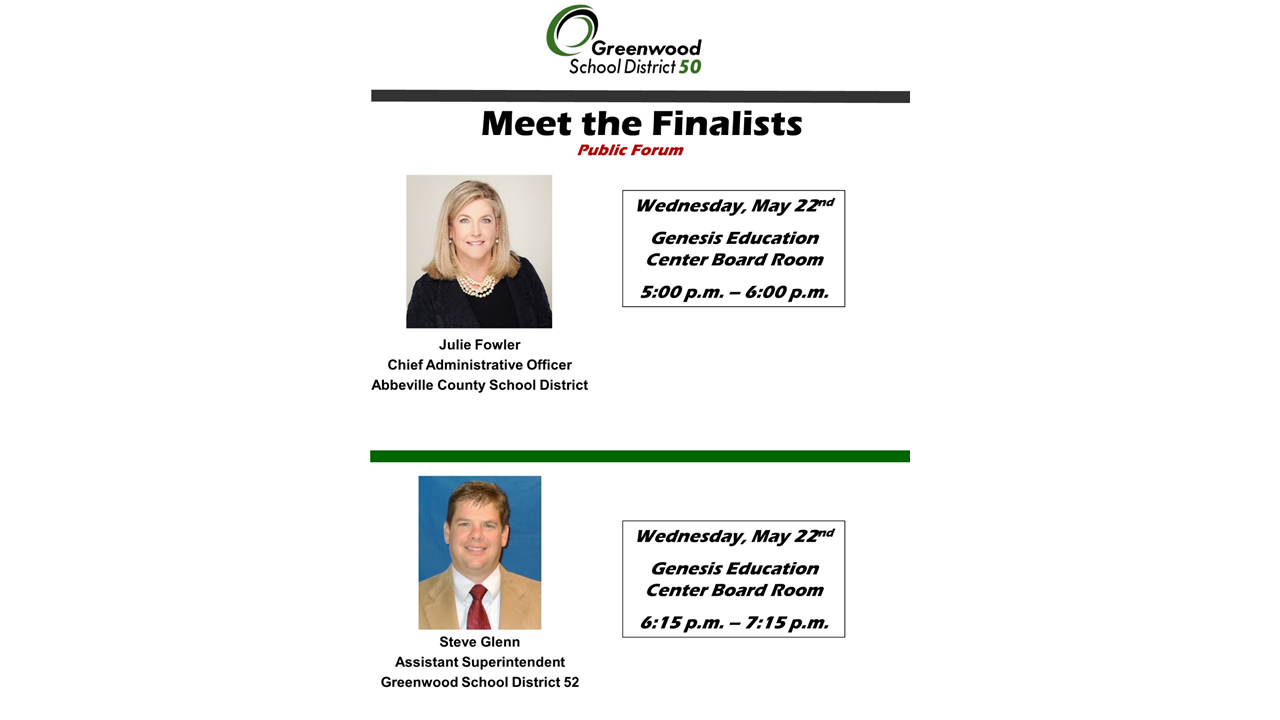 Superintendent Finalists Meet Greet 5 22 19