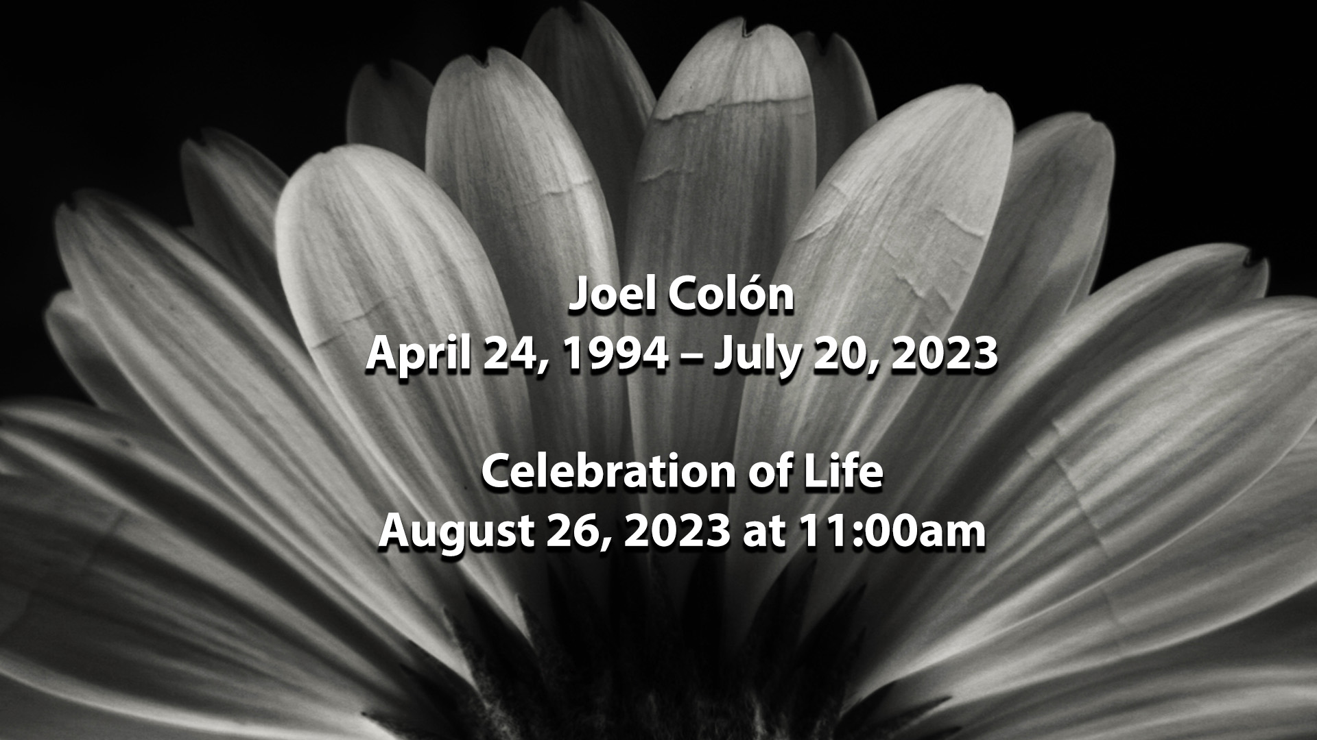 Joel Colón Memorial Service