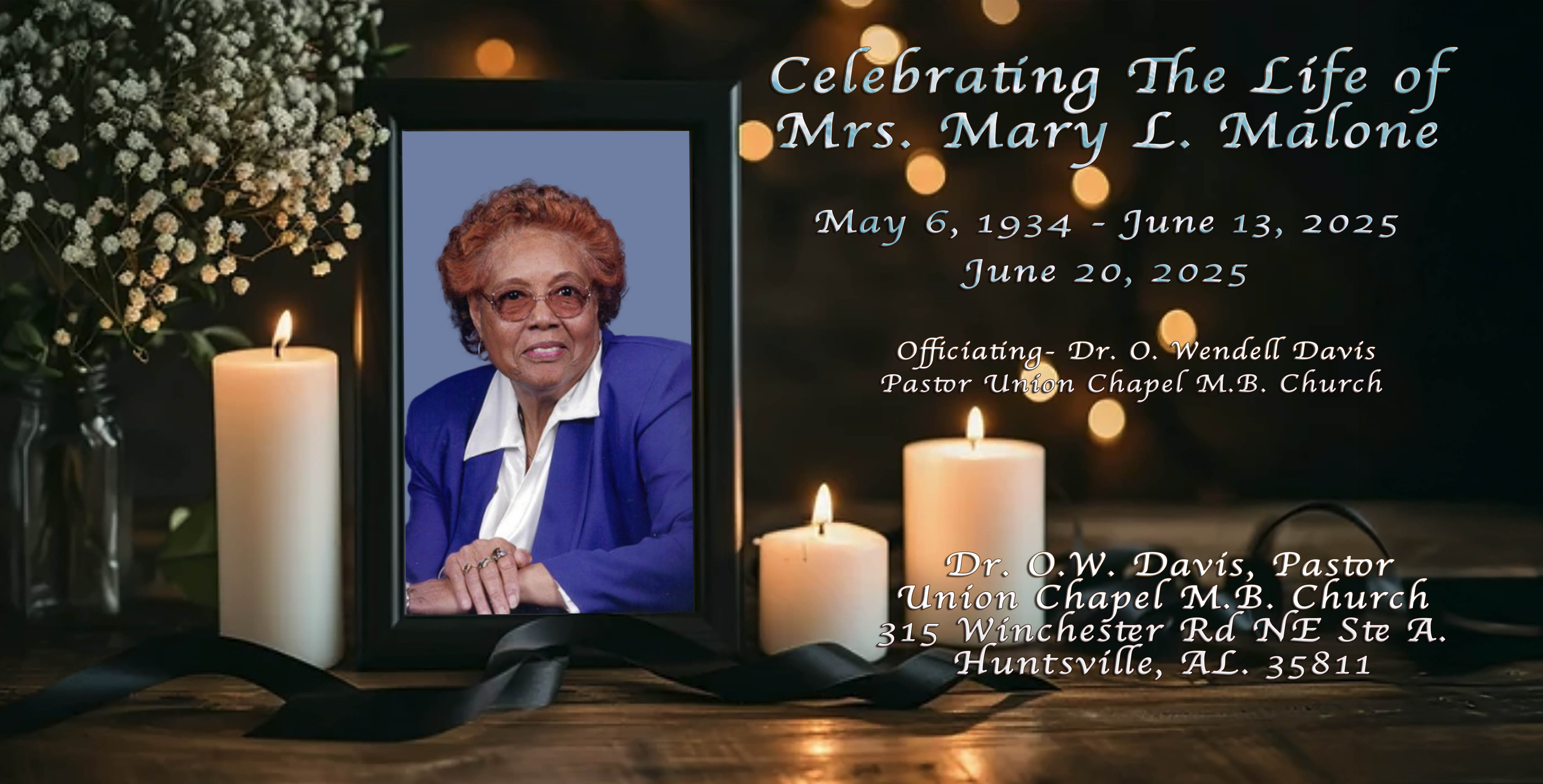 June 20, 2025 - UCMBC Funeral Mother Mary L. Malone