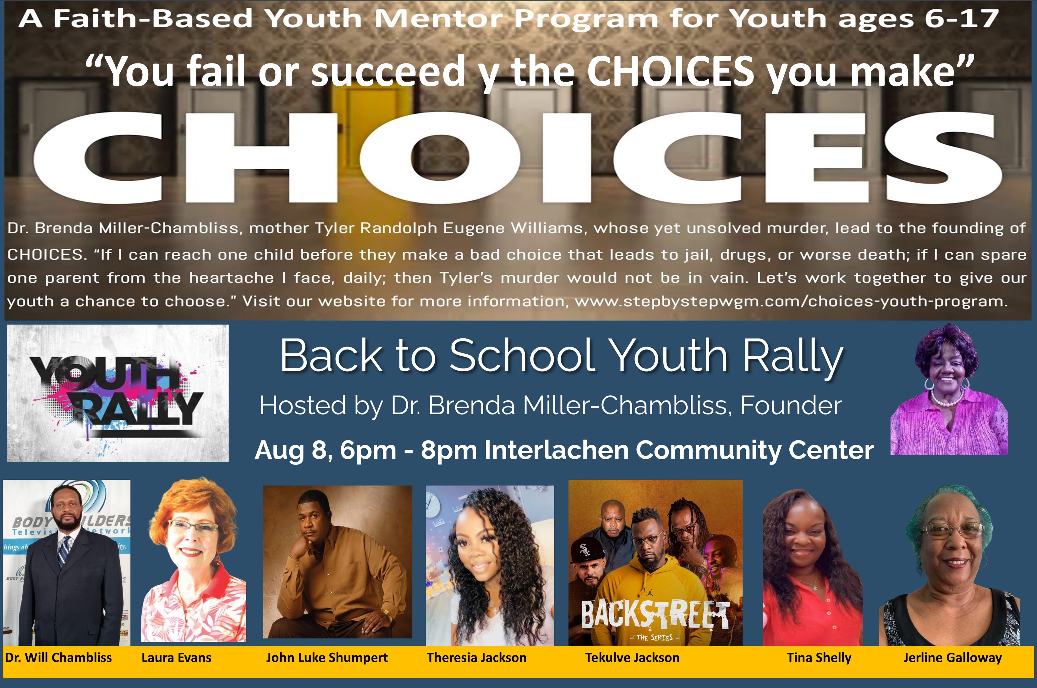 CHOICES: Faith-Based Youth Mentor Program for ages 6 to 17.