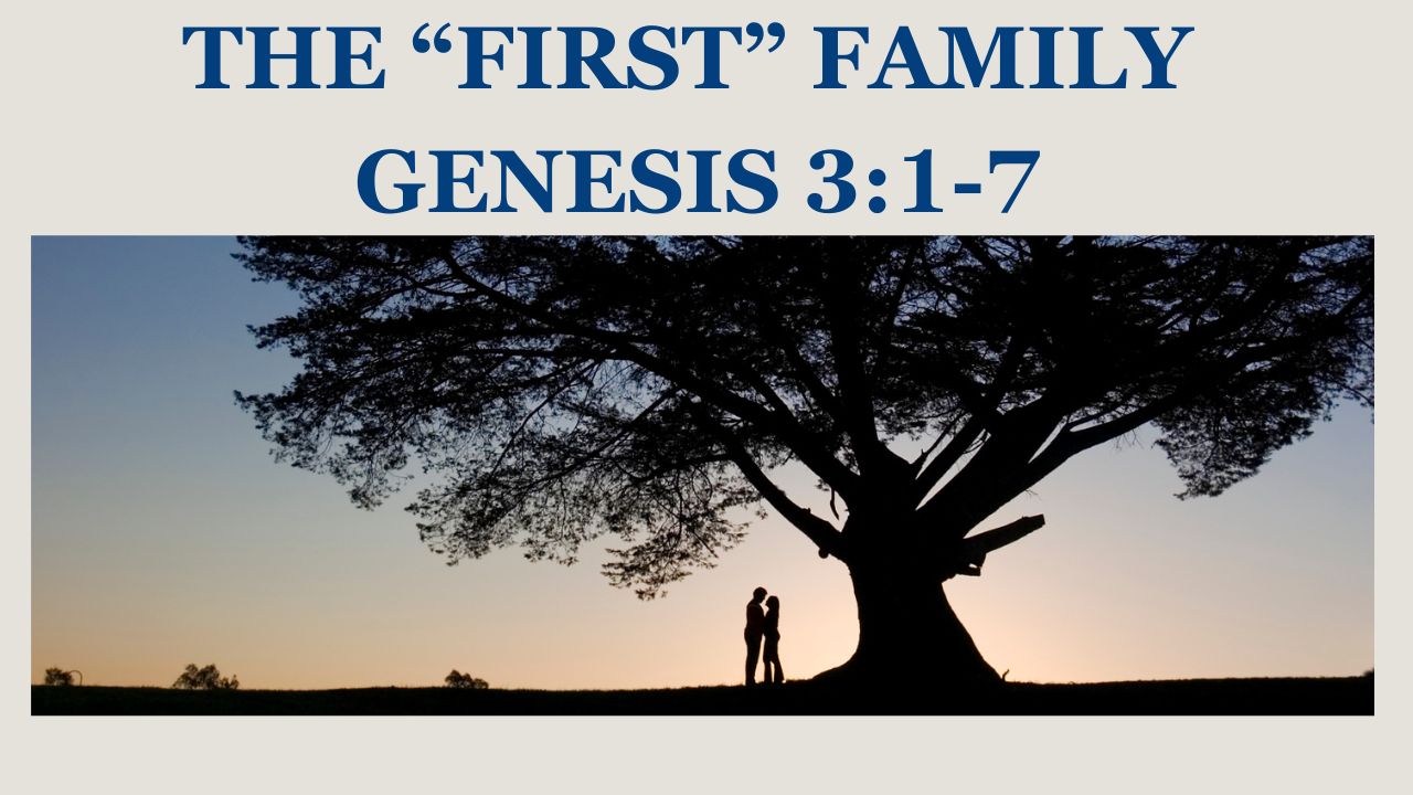 The "First" Family Genesis 3:1-7