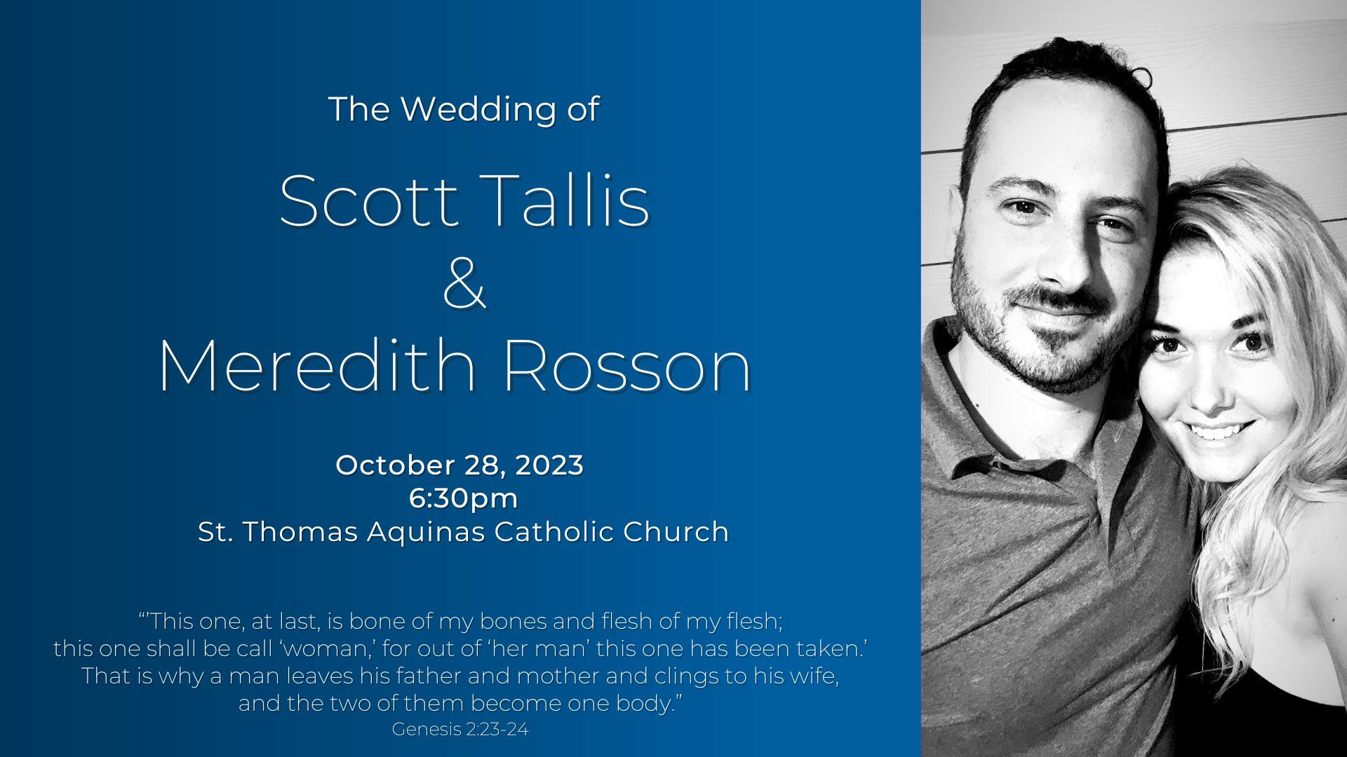 The Wedding of Scott Tallis & Meredith Rosson