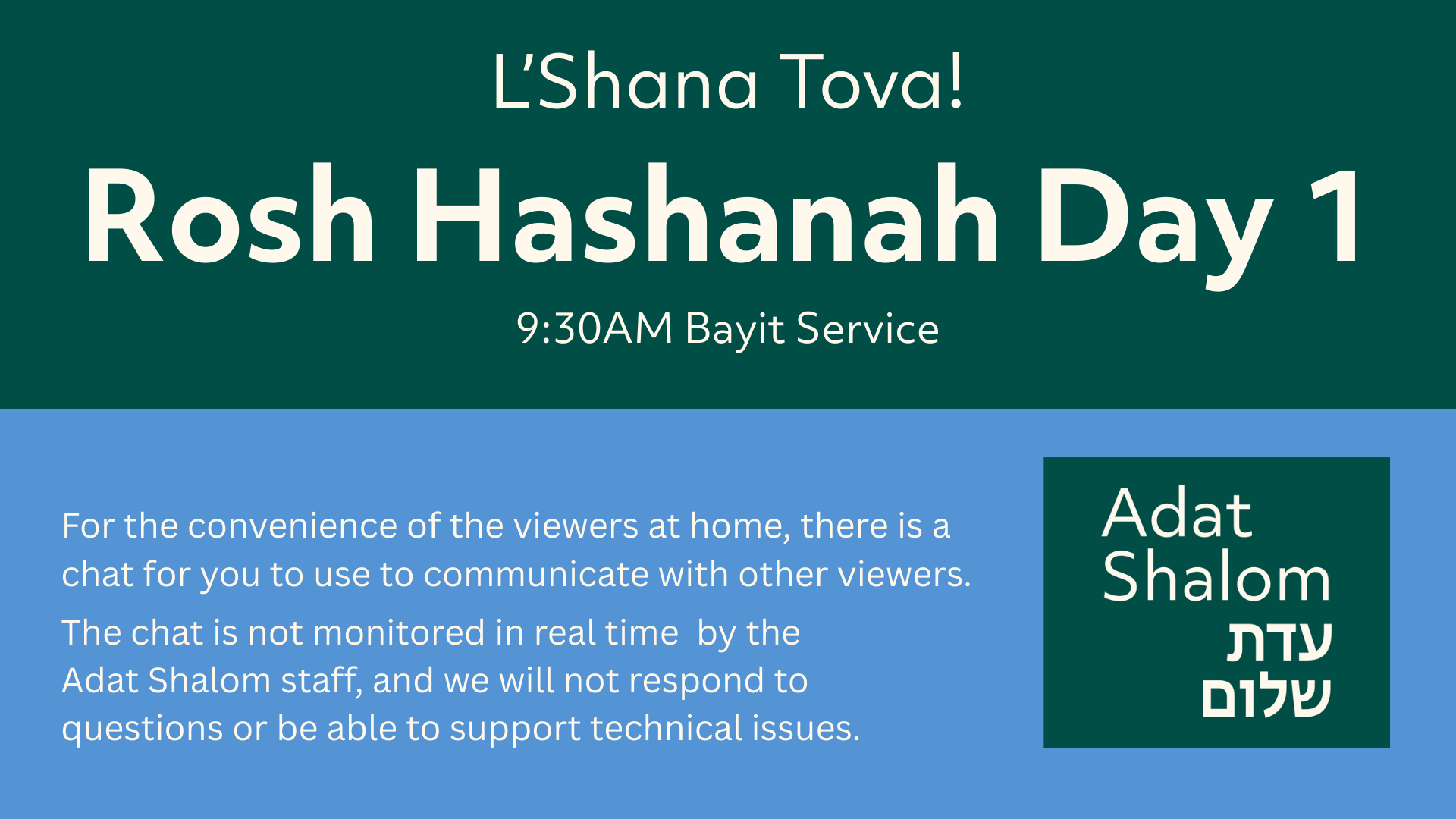 Rosh Hashanah Day 1