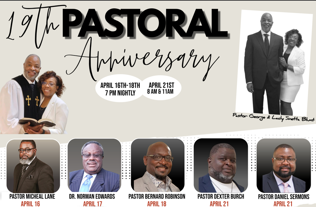 19th Pastoral Anniversary Celebration April 18, 2024