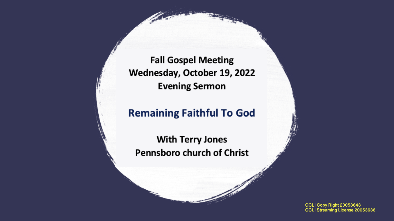 Fall Gospel Meeting 2022