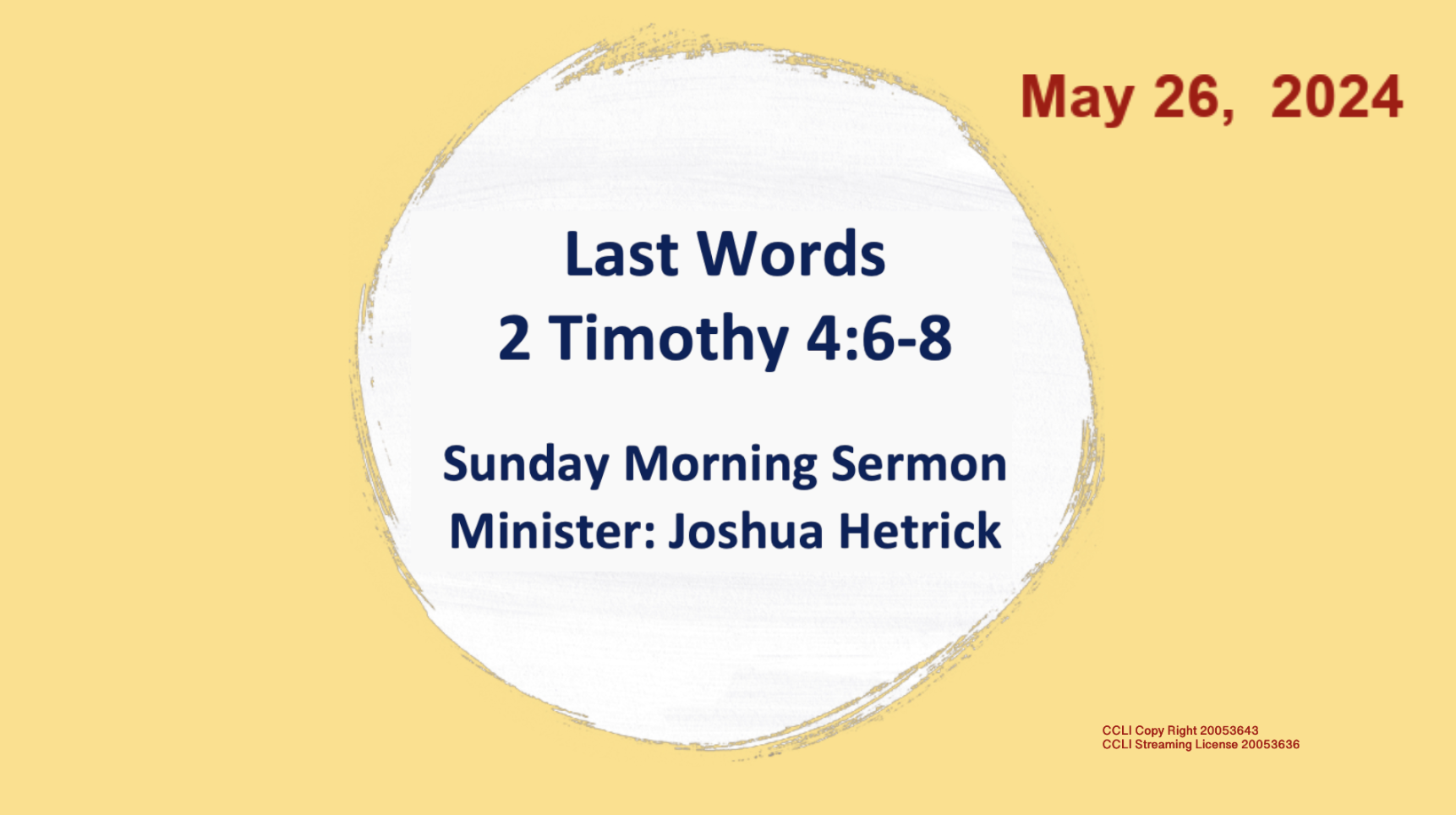 Sunday Morning Sermon