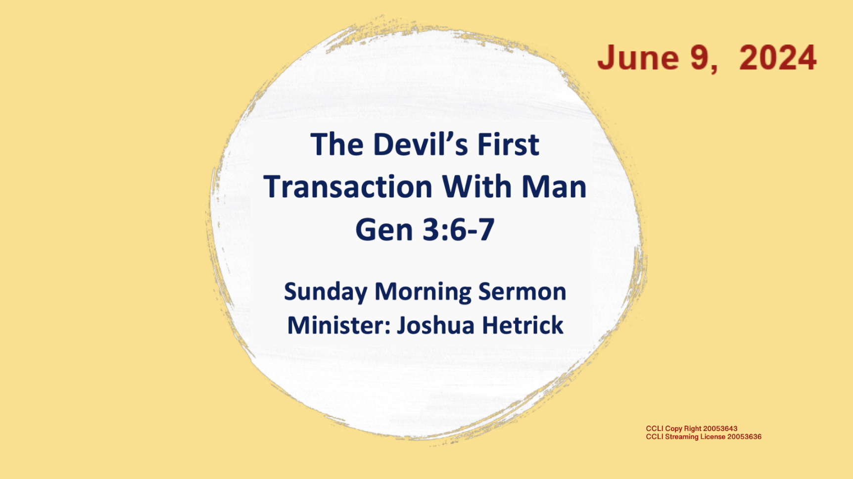 Sunday Morning Sermon