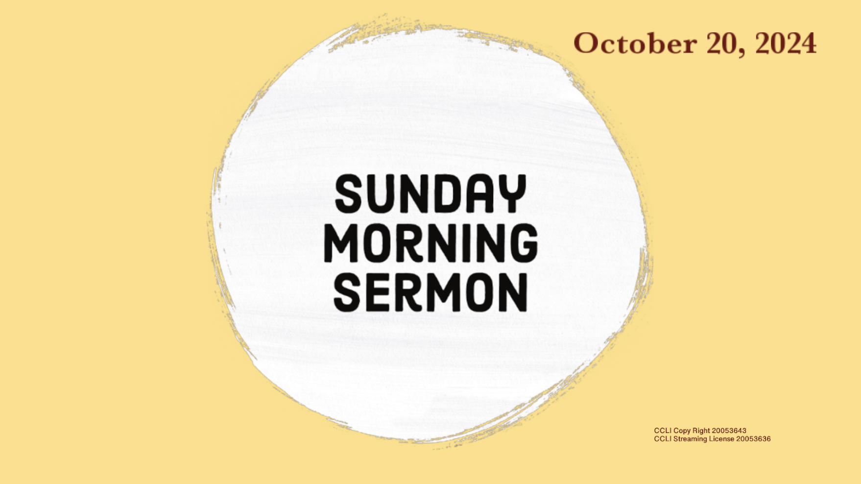 Sunday Morning Sermon