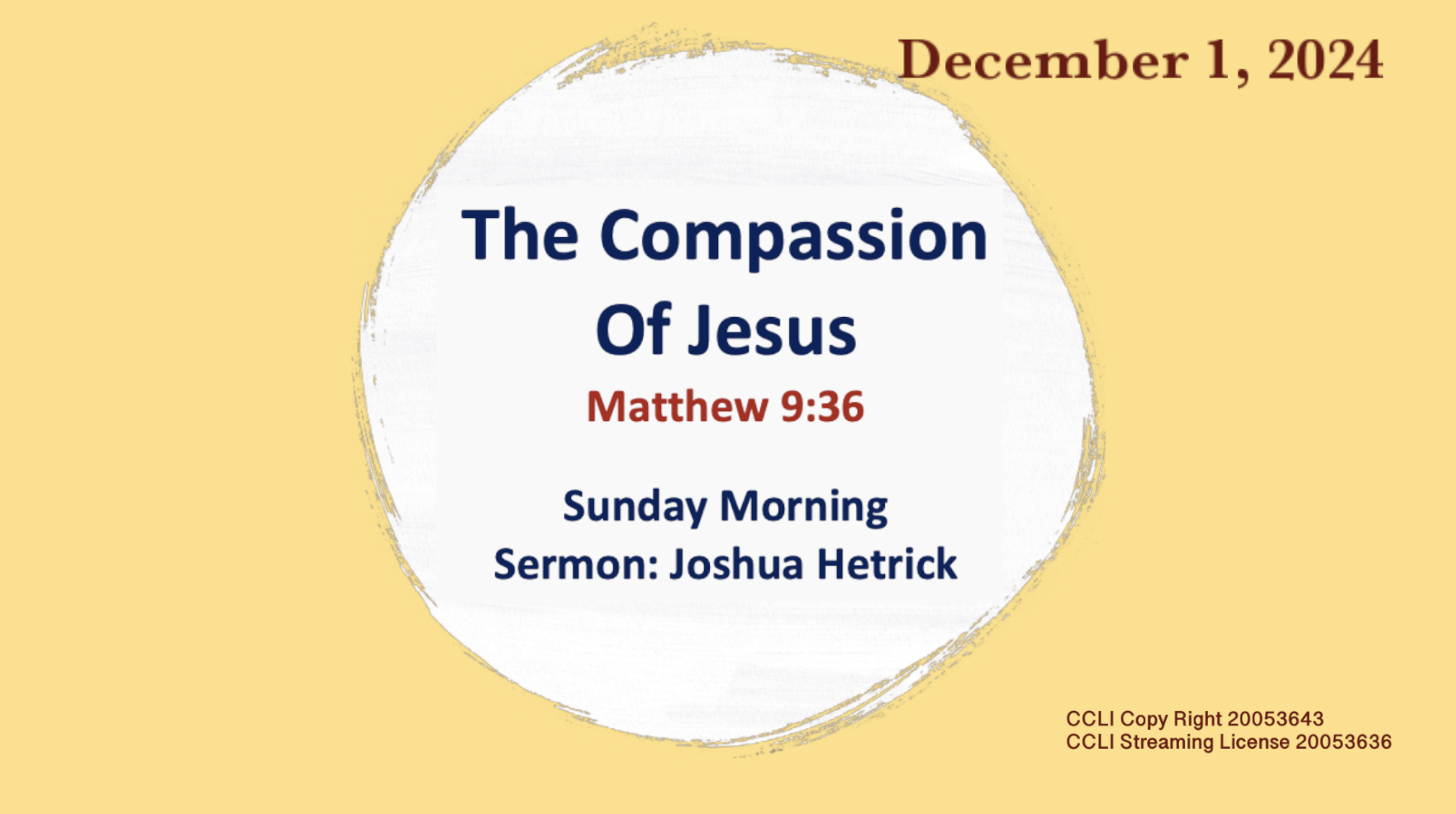 Sunday Morning Sermon