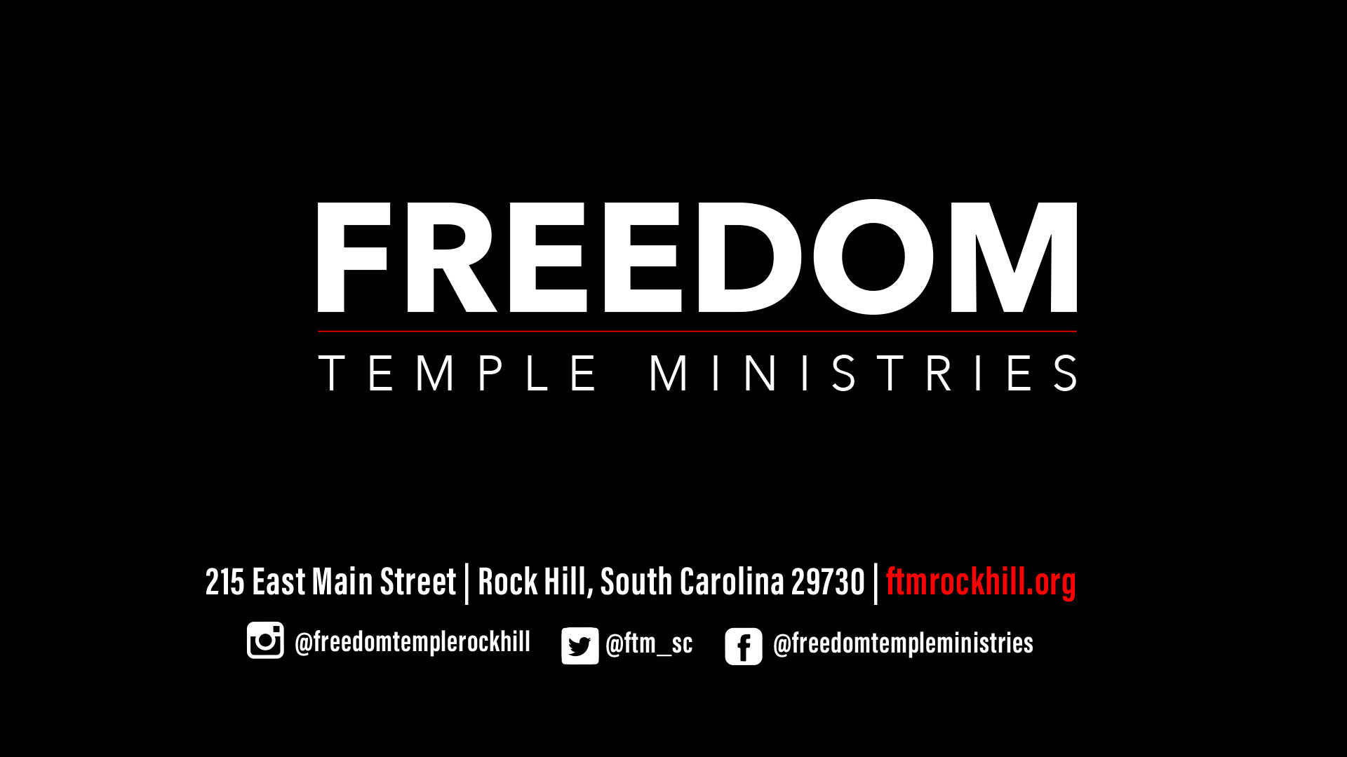 All broadcasts for Freedom Temple Ministries - Rock Hill, South Carolina