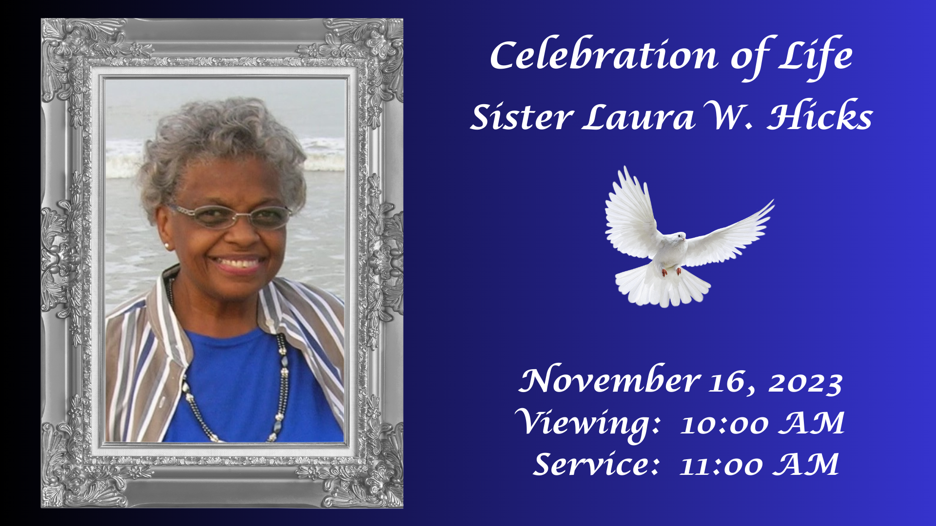 Homegoing Service for Sister Laura Hicks