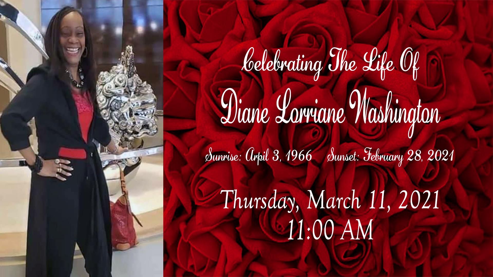 Celebrating The Life Of Diane Lorraine Washington